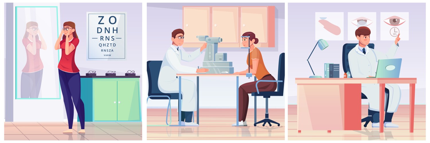 Ophthalmologist flat Royalty Free Vector Image