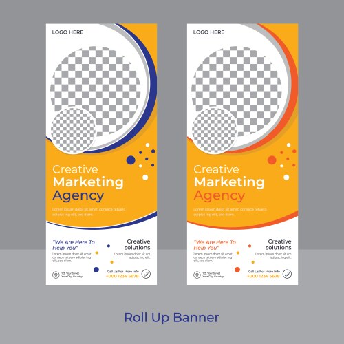 Professional roll up banner design Royalty Free Vector Image