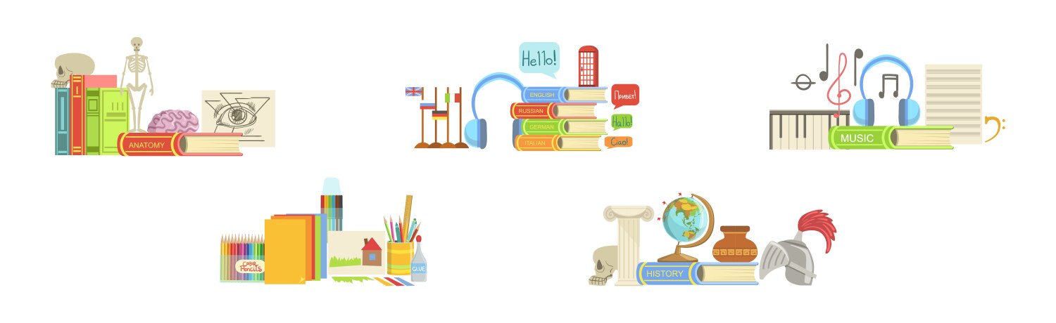 School subject and science education supply Vector Image