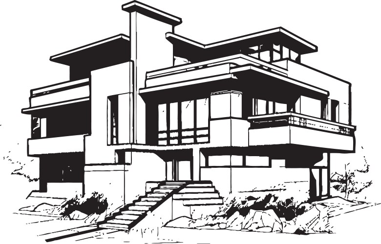 Architectural Drawing Building Elevation Plan Vector Images (over 180)