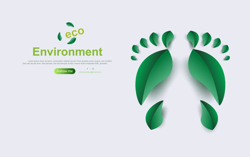Carbon footprint landscape banner poster Vector Image