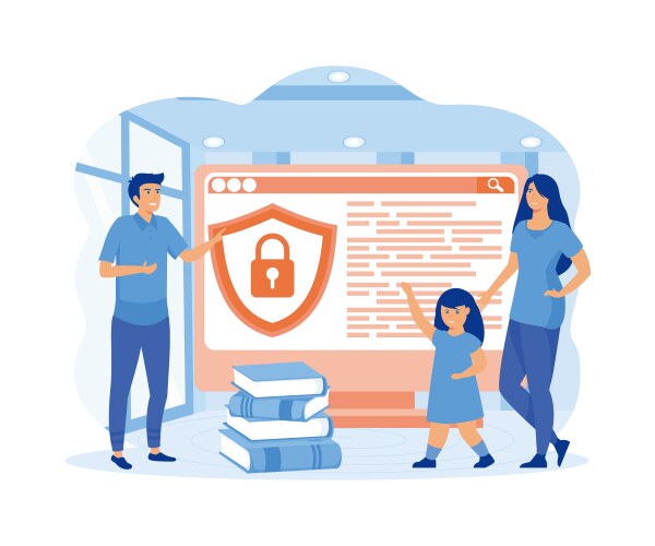 Parental control software dad and mom block Vector Image