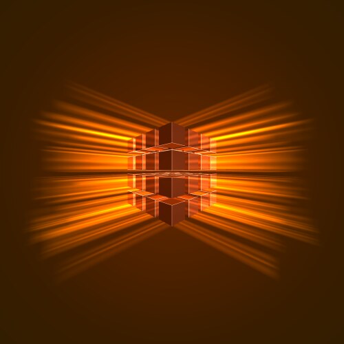 Realistic cube with reflection Royalty Free Vector Image