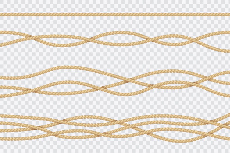 Rope elements marine cord borders nautical ropes Vector Image