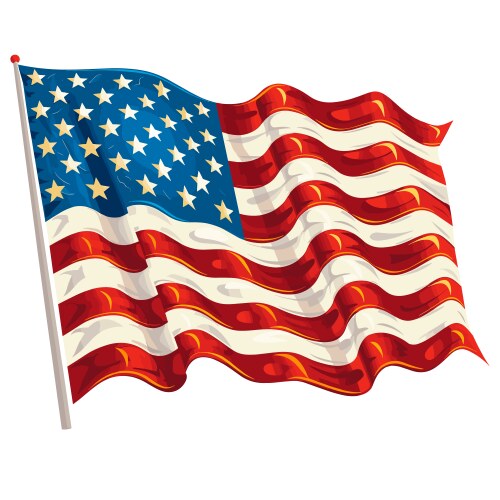 Waving american flag logo design Royalty Free Vector Image