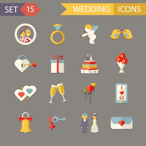 Wedding symbol bride and groom marriage icon Vector Image