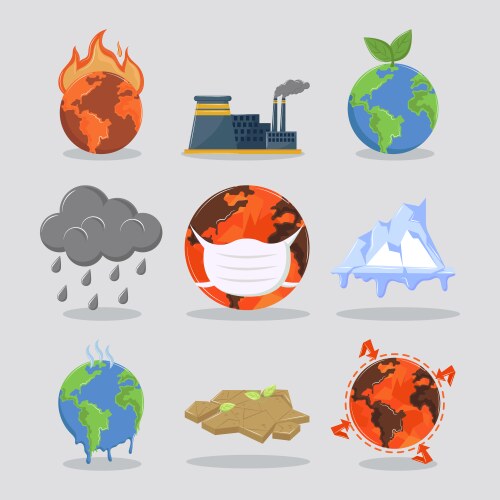 Burning world climate change Royalty Free Vector Image