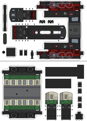 Paper model of a small truck Royalty Free Vector Image