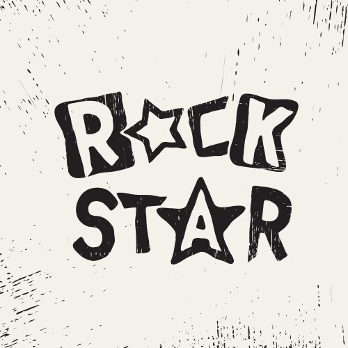 Rock star gothic style lettering print with grunge