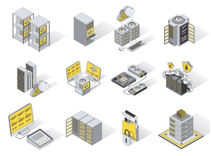 Infrastructure icons set Royalty Free Vector Image