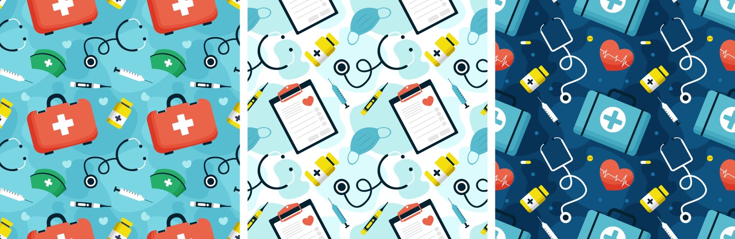 Doctors seamless pattern design with medical Vector Image