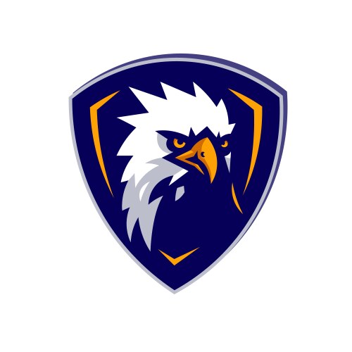 Logo eagle hawk flying in the mountains wild Vector Image