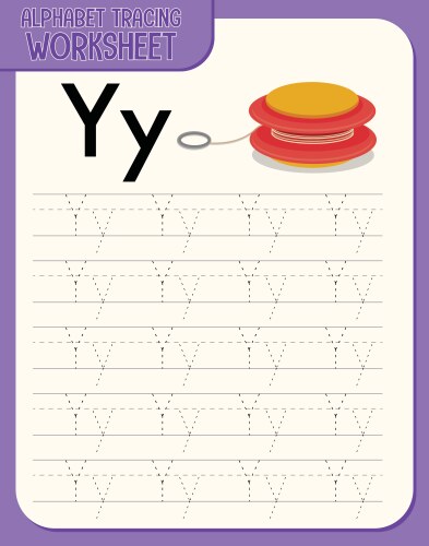 Alphabet tracing worksheet for preschool Vector Image
