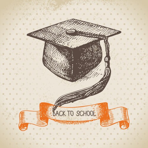 Hand drawn back to school vintage background Vector Image