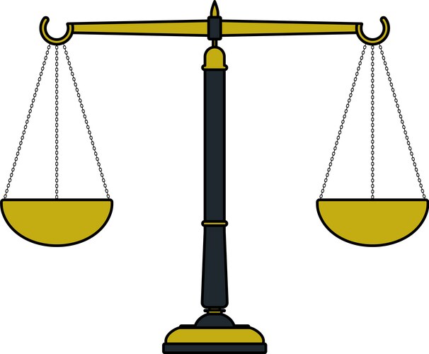 Unbalanced scale of justice Royalty Free Vector Image