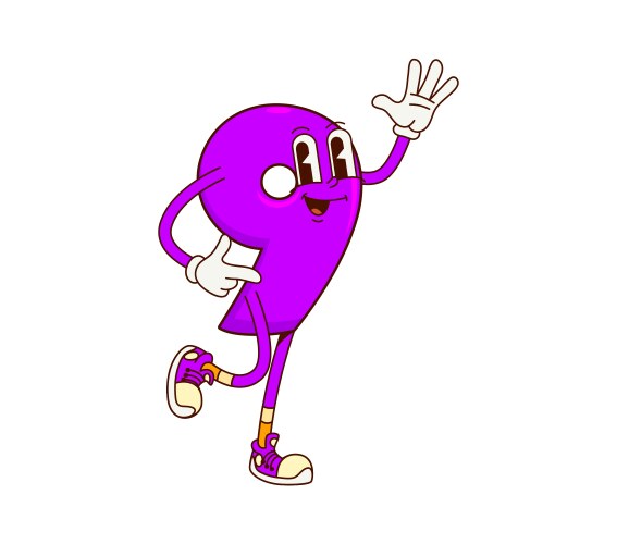 Cartoon math multiplication sign groovy character Vector Image