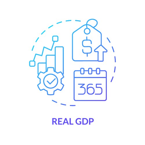National gdp blue gradient concept icon Royalty Free Vector