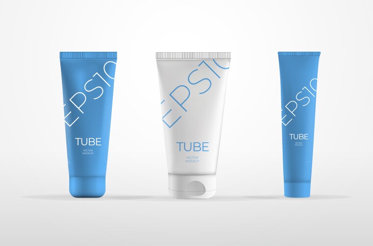 Realistic cosmetic tubes Royalty Free Vector Image