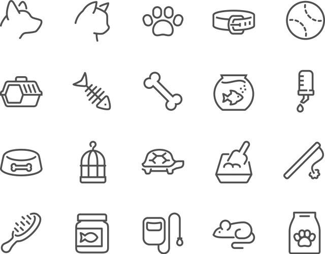 Pet icons set Royalty Free Vector Image - VectorStock