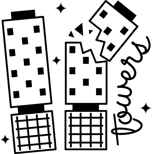 Twin towers Vector Images & Graphics for Commercial Use | VectorStock