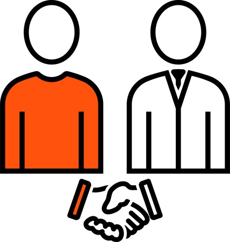 Two man making deal icon Royalty Free Vector Image