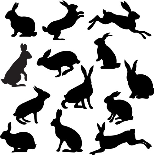 Animal silhouette set Royalty Free Vector Image