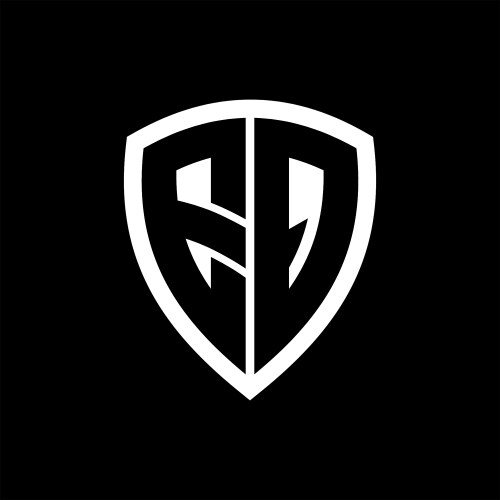Eq logo monogram bold shield geometric shape Vector Image