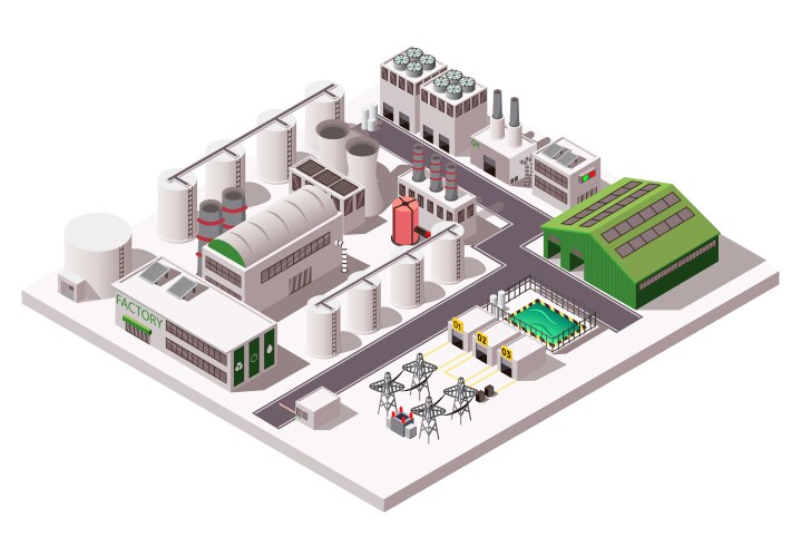 Mining isometric rock mine industry production Vector Image