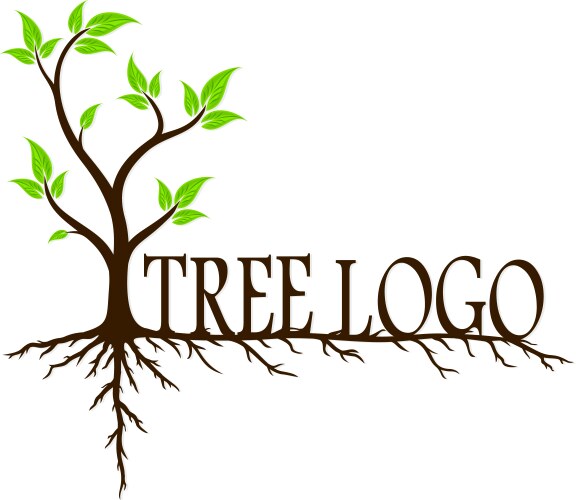 Willow tree symbol logo Royalty Free Vector Image