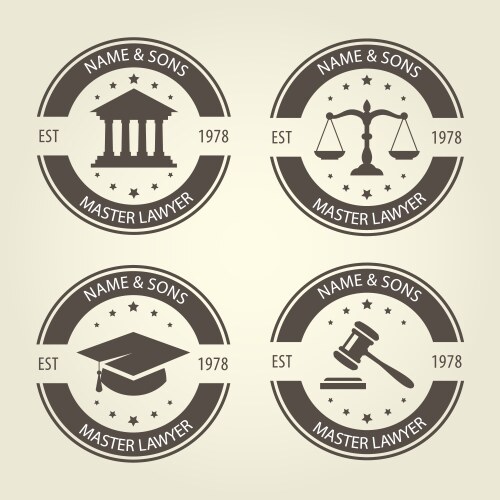 Lawyer law office logo or label legal services Vector Image