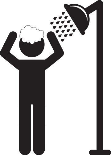 Man taking a shower Royalty Free Vector Image - VectorStock