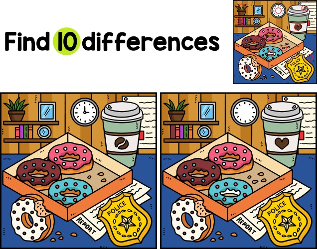 Firefighter station find the differences Vector Image