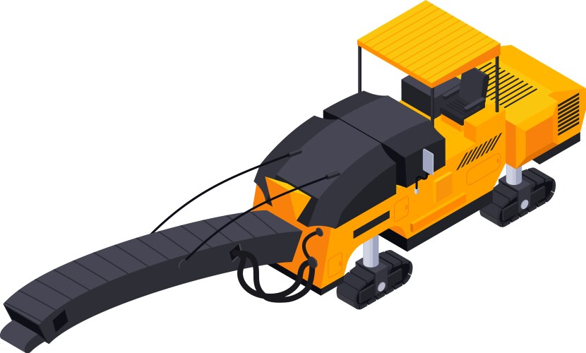 Asphalt paving machine isolated Royalty Free Vector Image