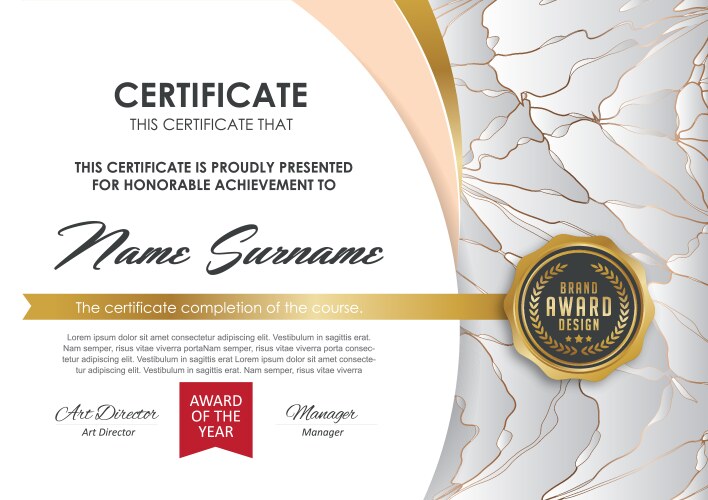 Certificate template background award diploma Vector Image