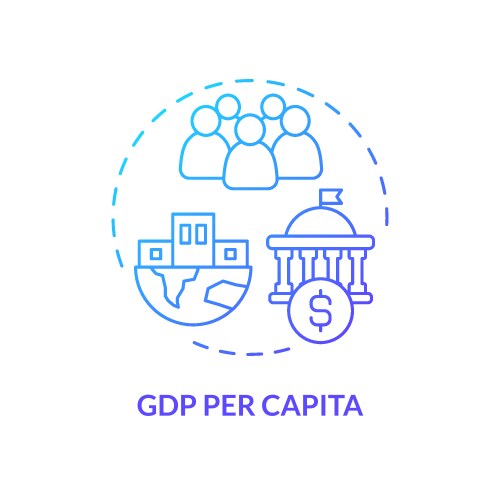 Gdp ppp blue gradient concept icon Royalty Free Vector Image