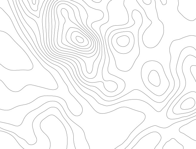 Topographical terrain map with line contours Vector Image