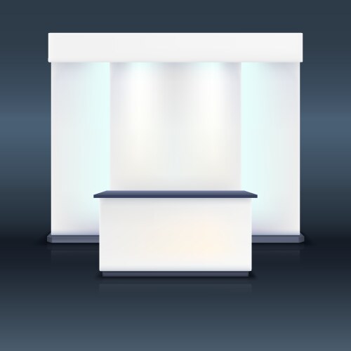 Trade exhibition stand with screen Royalty Free Vector Image