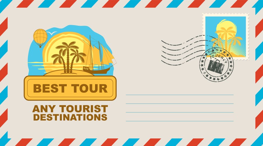 Blank horizontal postal envelope template Vector Image