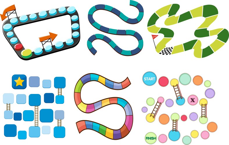 Brightly colored blank board game template Vector Image