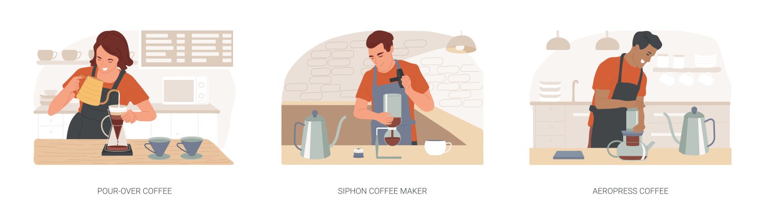 Morning coffee isolated cartoon Royalty Free Vector Image