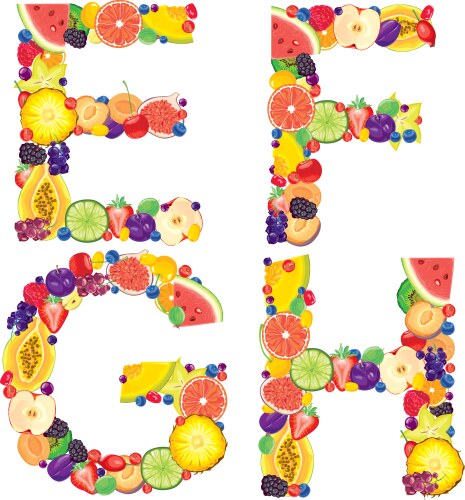 Fruit letter for your design Royalty Free Vector Image