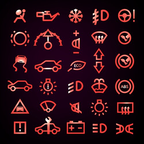 Collection of car dashboard panel Royalty Free Vector Image