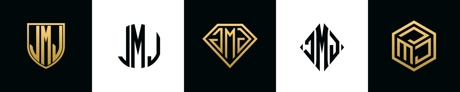 Initial letters jhy logo designs bundle Royalty Free Vector