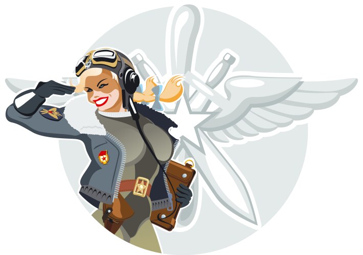 Cherry bomb ww2 pin up girl Royalty Free Vector Image