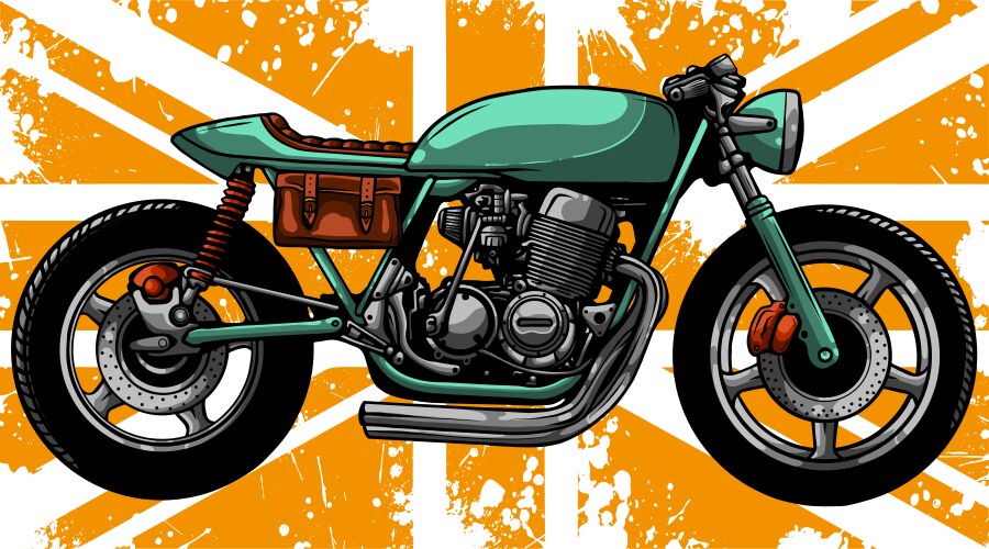 Cafe Racer Logo Motor Cycle Cafe Racer Logo Design Stock Vector