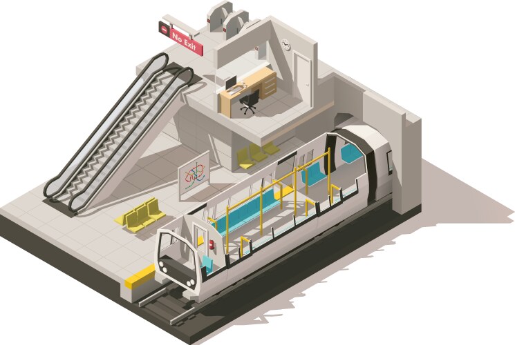 Subway train cartoon Royalty Free Vector Image