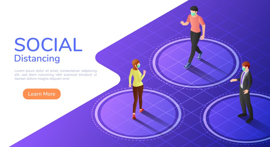 Isometric social media addiction influence Vector Image