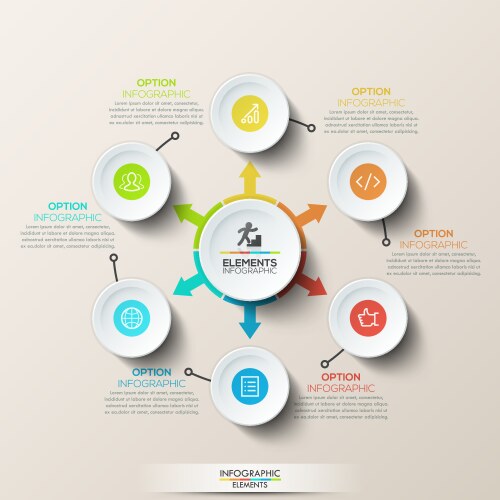 Measuring infographic templates with connected Vector Image