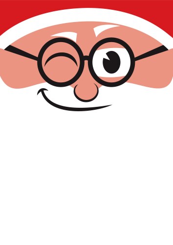 Cartoon santa claus pointing to blank empty Vector Image