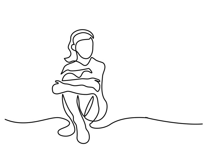 Sitting beautiful girl Royalty Free Vector Image